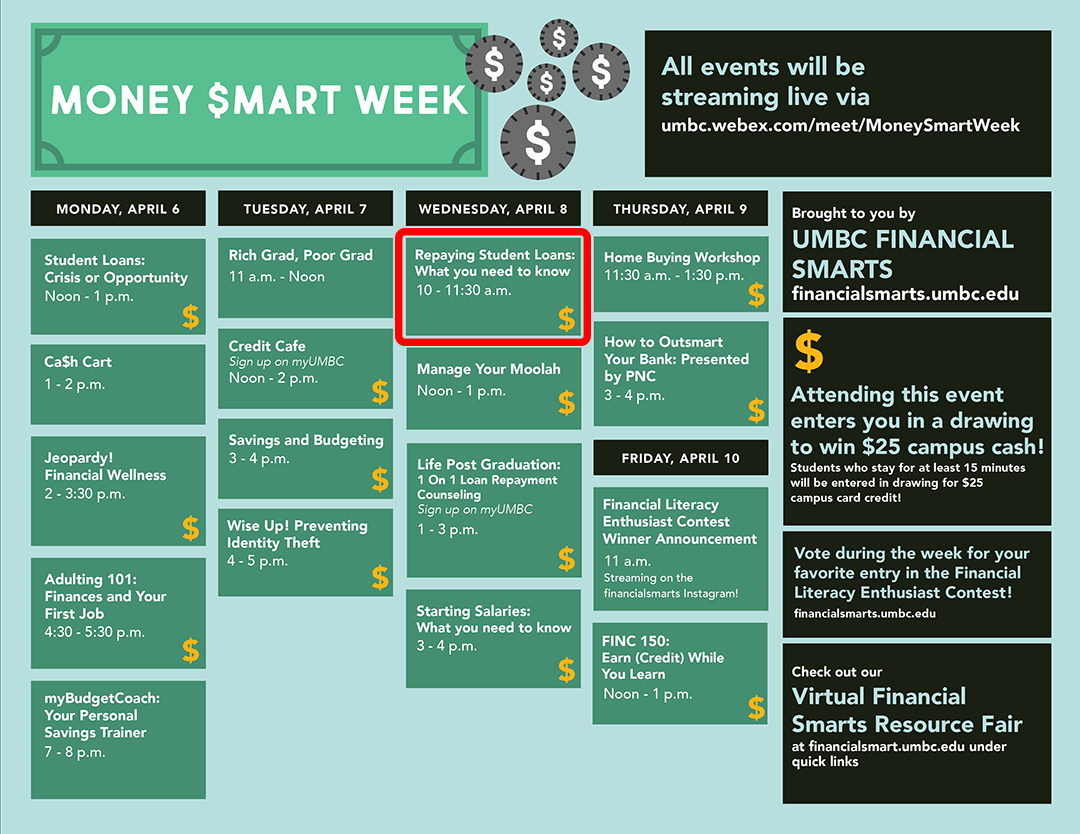 Money Smart Week: Day 3 · FinancialSmarts @ UMBC · myUMBC